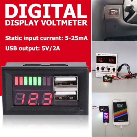 Red Led Digital Display Voltmeter Mini Voltage Meter Volt Tester Panel