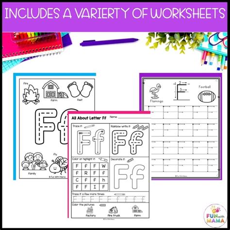 Letter F Worksheets Handwriting Tracing Coloring Pages Beginning Sound