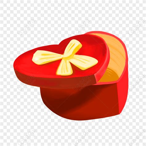 해피 발렌타인 데이 붉은 마음 선물 상자 삽화 일러스트 하트 빨간 사랑 선물 Png 일러스트 무료 다운로드 Lovepik
