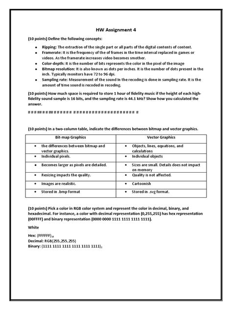 Hw Assignment 4 Pdf Data Compression File Format