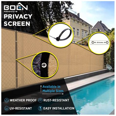 Jaydee Group Usa Pn 30066 Boen Privacy Netting With Reinforced Grommets 5 X 50 Ft Beige