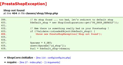 shop not found at line 400 in file classes shop shop php upgrading prestashop from a previous