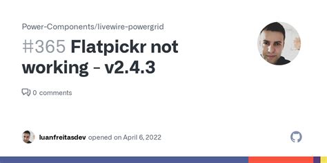 Flatpickr Not Working V Issue Power Components Livewire Powergrid GitHub