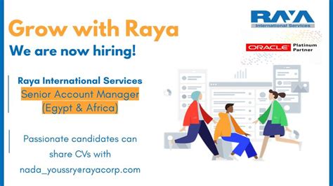Nada Youssry On Linkedin Raya International Services Is Hiring For Senior Account Manager Covering…
