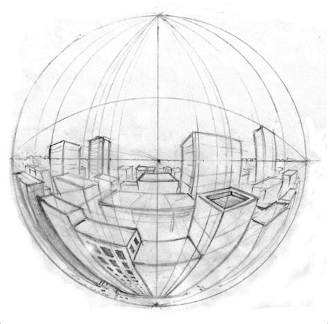 Four Point Perspective Drawing 1 Point Perspective Drawing City Easy