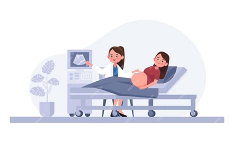 Ultrasound Of A Pregnant Woman Premium Vector