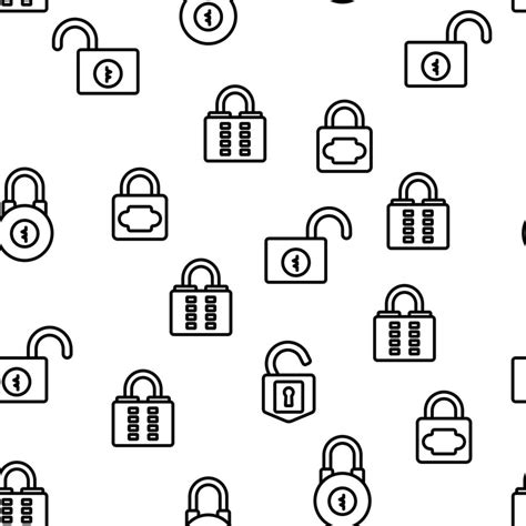 Padlock Security Tool Vector Seamless Pattern 10042386 Vector Art At Vecteezy