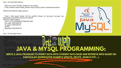 Program 11 Java Program To Insert Data Into Database And Retrieve Info