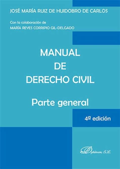 Manual De Derecho Civil Parte General 4ª Ed Vvaa Casa Del Libro