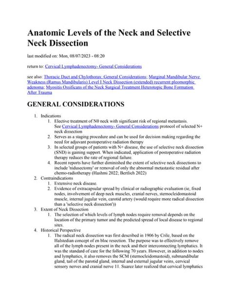 Anatomic Levels Of The Neck And Selective Neck Dissection Docx