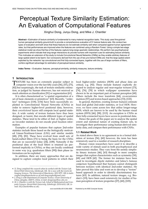 Pdf Perceptual Texture Similarity Estimation An Evaluation Of Computational Features