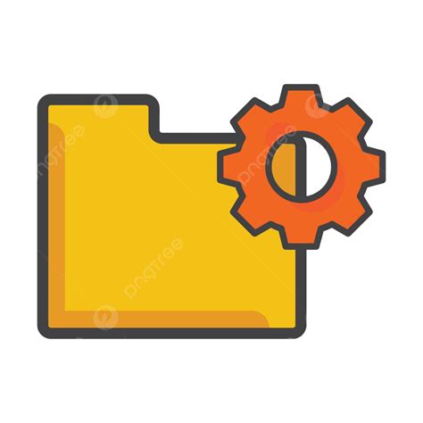 Flat File Folder Icon With Gear For Design Vector Setting Industry
