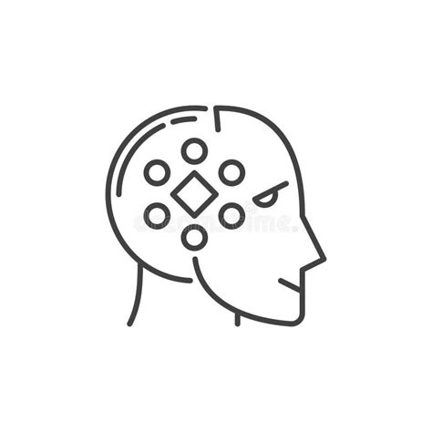 Ai And Ml Head Vector Machine Learning Concept Thin Line Icon Stock