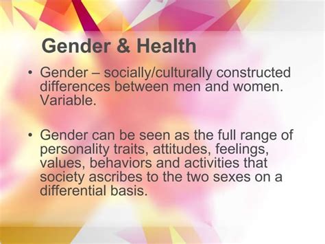 Gender And Health Pptx
