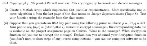 Solved RSA Cryptography Points We Will Now Use RSA Chegg Com