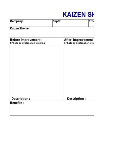 Kaizen Sheet 1 Pdf