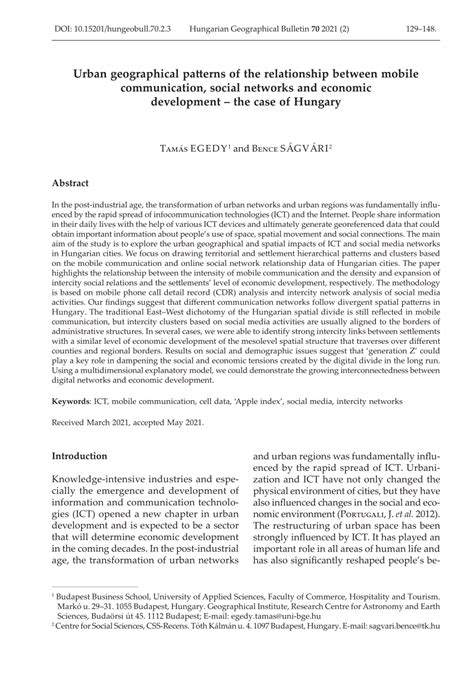 Pdf Urban Geographical Patterns Of The Relationship Between Mobile