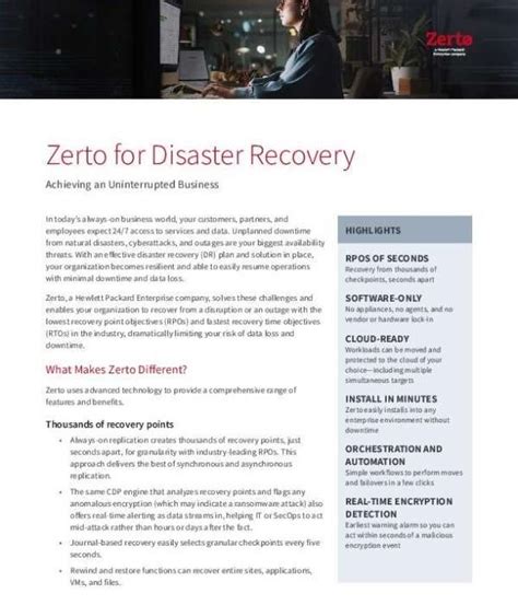 Learn About Zerto Hpes Disaster Recovery Solutions John Schulte Posted On The Topic Linkedin