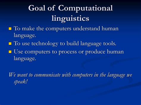 PPT Introduction To Computational Linguistics PowerPoint Presentation