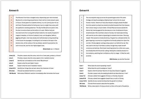 Literary Extracts Booklet 1 Ks3 And Ks4 Teaching Resource