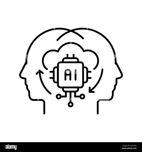 Digital Twins Line Icon Vector Isolated Element Editable Stroke Stock