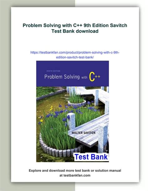 Problem Solving With C 9th Edition Savitch Test Bank Pdf