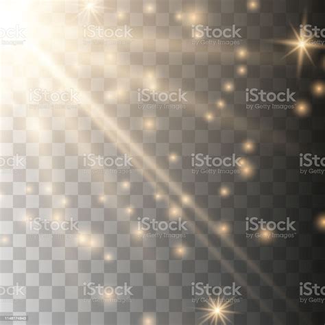 투명 한 배경에 금이 빛나는 빛 폭발 레이와 빛 장식 효과의 벡터 일러스트 레이 션 벡터 일러스트 레이 터 금 금속에 대한 스톡 벡터 아트 및 기타 이미지 Istock