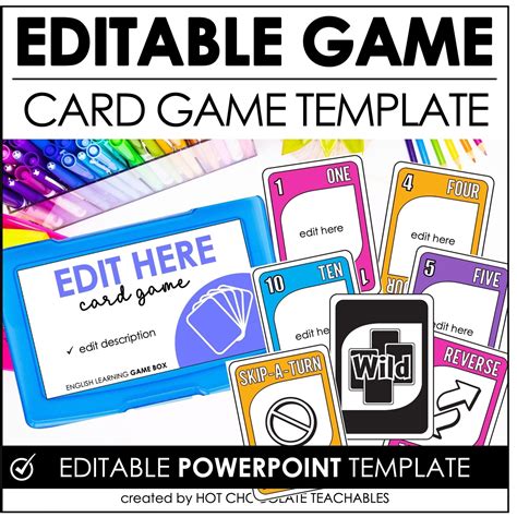 Editable Uno Style Card Game Template For Any Subject Hot Chocolate Teachables