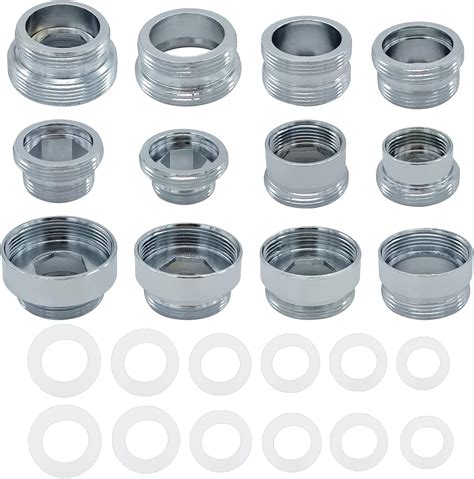 Jvnzam 12 Pieces Faucet Adapter Kit Kitchen Aerator Male To Female Male To Male Water Hose