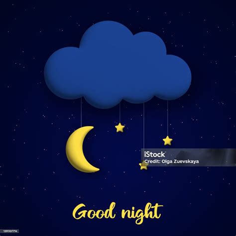 3d 구름 달 및 별이있는 귀여운 좋은 밤 배경 3차원 형태에 대한 스톡 벡터 아트 및 기타 이미지 3차원 형태 개념 공예 Istock