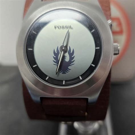 Fossil Bigtic Rare Jr 8503 Wristwatch Stainless Steel And Leather Band Watchcharts Marketplace