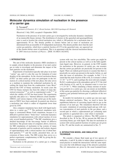 Pdf Molecular Dynamics Simulation Of Nucleation In The Presence Of A