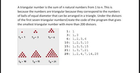 Solved A Triangular Number Is The Sum Of N Natural Numbers Chegg