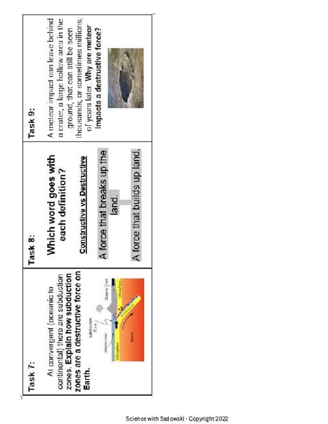 Constructive Vs Destructive Geo Forces Task Cards By Science With Sadowski