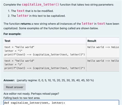 Solved Complete The Capitalize Letter Function That Chegg Com