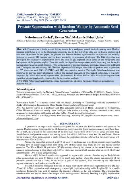 Pdf Prostate Segmentation With Random Walker By Automatic Seed Generation