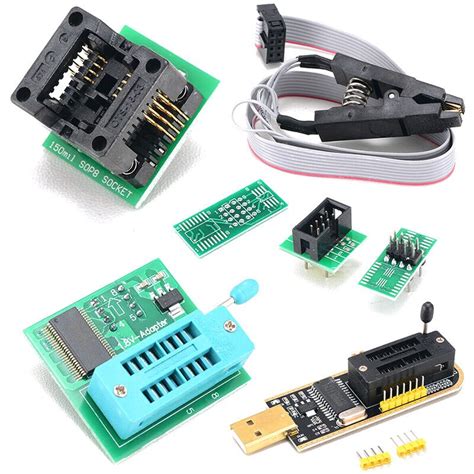 Usb Programmer Kit With Sop8 Clip Eeprom Burner Bios Flasher Spi Flash Programmer Kit With 18v
