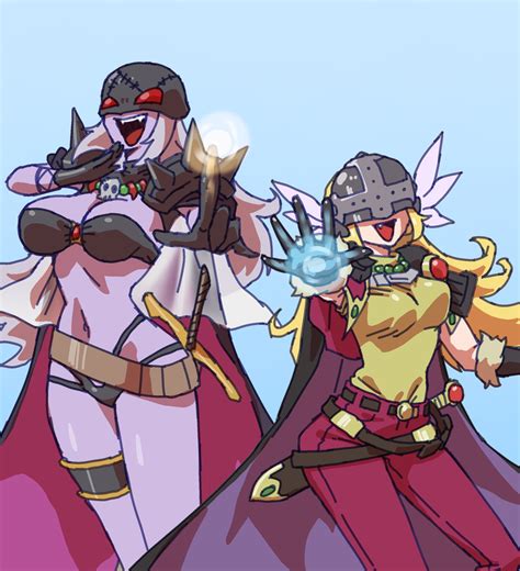 Gerusyu Angewomon Ladydevimon Lina Inverse Naga The Serpent Digimon Slayers Highres