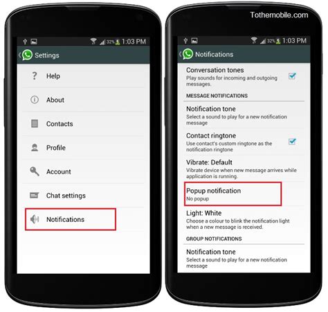 Enable WhatsApp Popup Notification On Android Homescreen