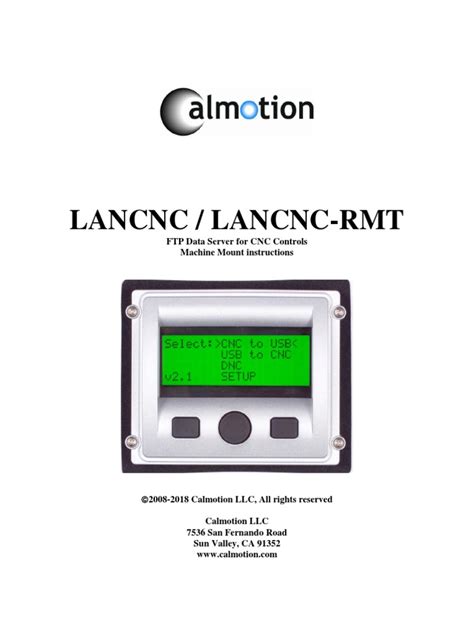 Mount And Install Lancnc Ftp Data Server For Cnc Controls Pdf Electrical Connector