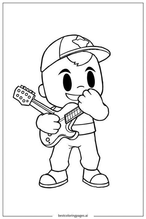 Poco Playing His Guitar Brawl Stars Coloring Page Coloring Page
