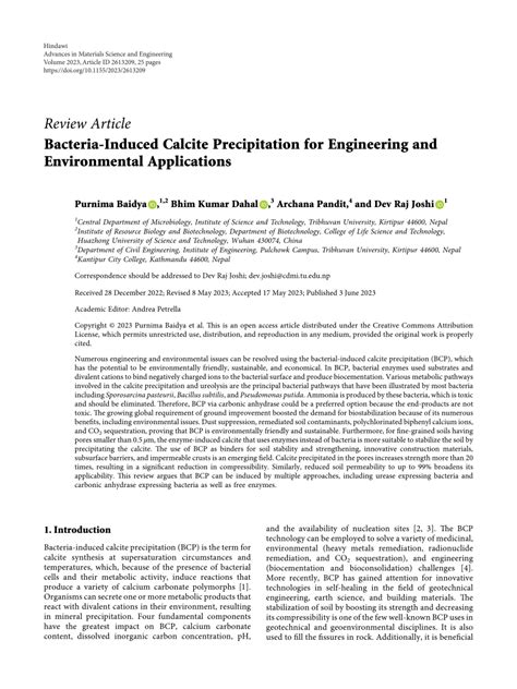 Pdf Bacteria Induced Calcite Precipitation For Engineering And