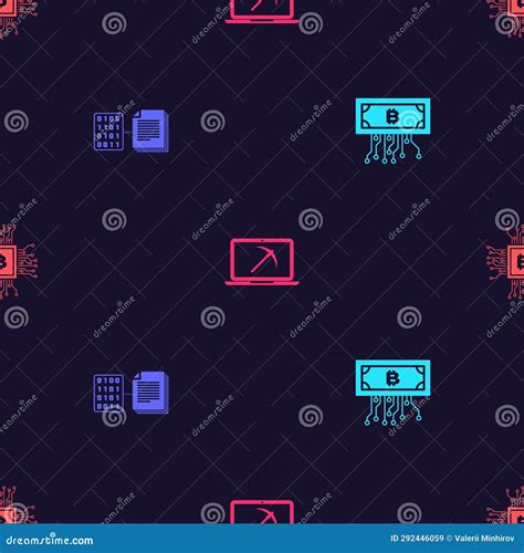 Set Cryptocurrency Bitcoin With Circuit Smart Contract Mining Laptop