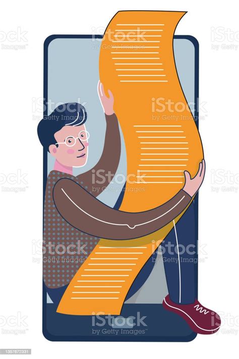 Man With Check List Long Paper Document And To Do List With Checkboxes