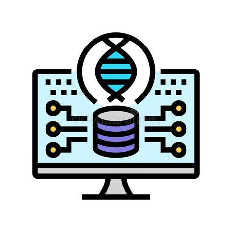 Genomic Data Analysis Cryptogenetics Color Icon Vector Illustration Stock Illustration