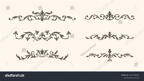 set text separators elegant horizontal borders stock vector royalty