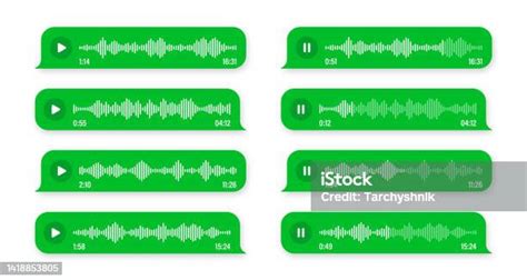 음성 오디오 메시지 음성 거품 Sms 텍스트 프레임입니다 소셜 미디어 채팅 또는 메시징 앱 대화 음성 비서 레코더 음파 패턴 벡터 일러스트레이션 Brand Name