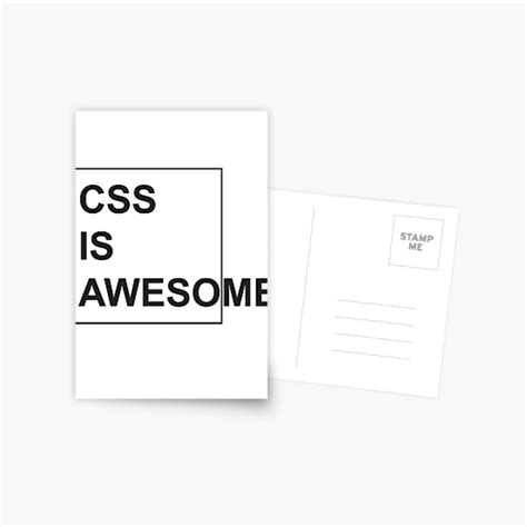 css is awesome funny programming jokes light color postcard for