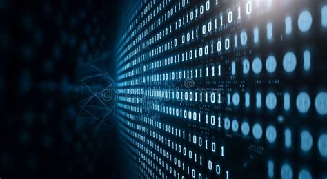 digital binary code flows in futuristic environment creating sense of