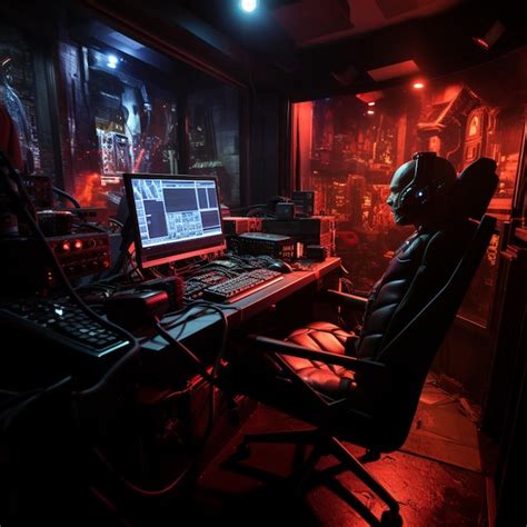 Premium Ai Image There Is A Man Sitting In A Chair In Front Of A Computer Generative Ai